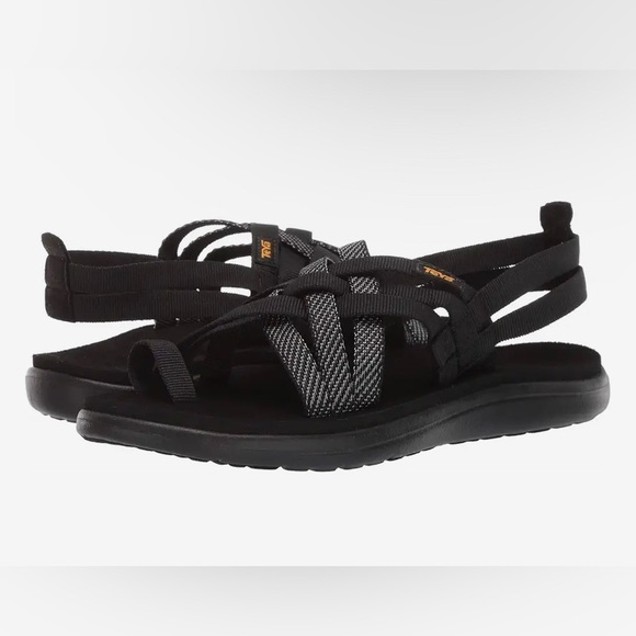 Teva | Shoes | Teva Black And Gray Voya Strappy Sandals Size 7 | Poshmark